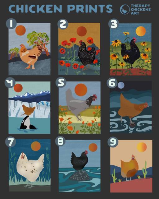 Chicken Art Prints - Backyard Chicken Lovers Folk Boho Farm Style Bird ...