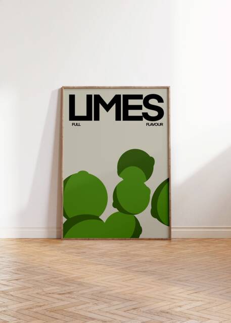 Limes Print - Wall Art Retro Typo Home Decor Kitchen by Etsy | ufurnish.com