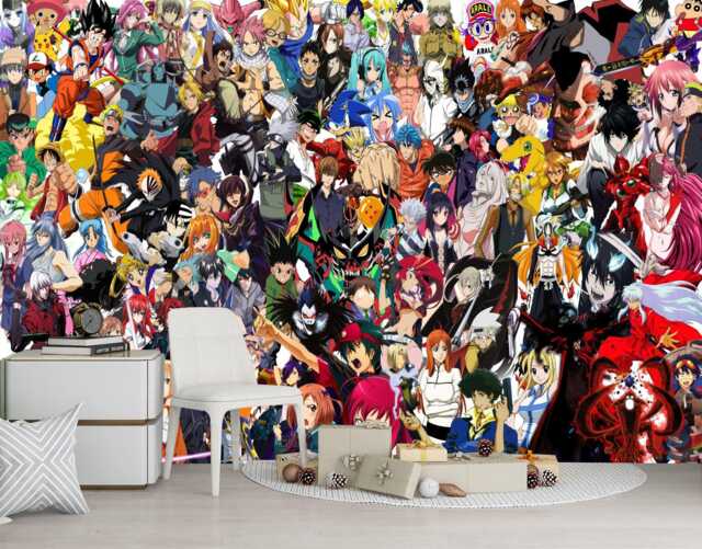 Anime Collage Most Famous Characters Of All Time, Art Print Photomural ...