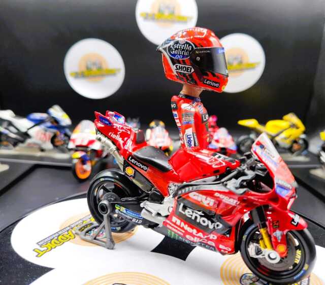 Handmade Moto-Gp Rider Figure With Bike Marq - Artwork Biker Gift Xmas ...