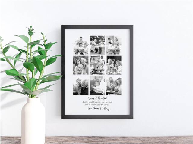 Personalised Grandparent Collage Picture Print Photo Frame, Gift From ...