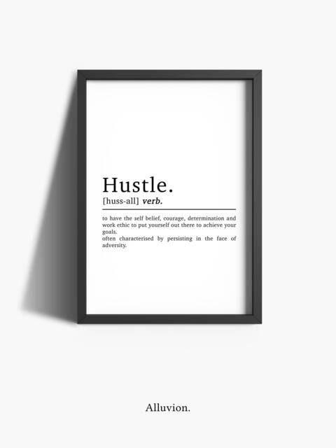 Hustle Definition Motivational Print Office Wall Art Decor - Poster ...