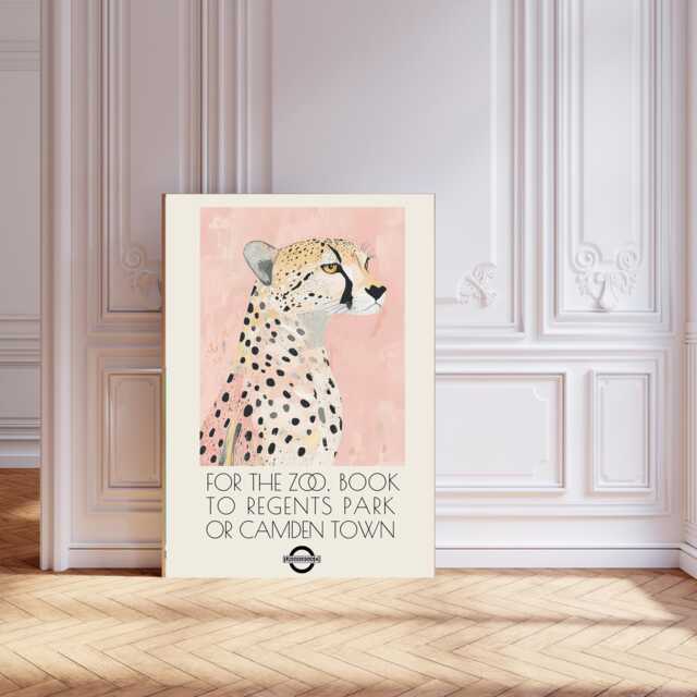 London Zoo Art Print, Vintage Advertising Leopard, Leopard Art Print ...