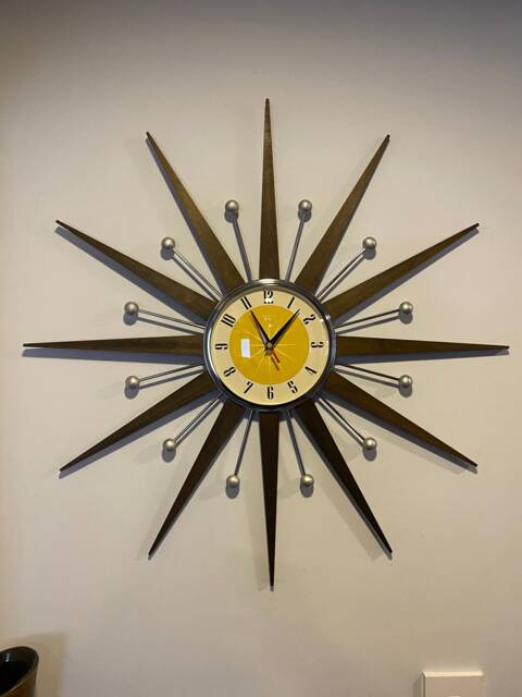 27 Inch Hand Made Mid Century Style Starburst Clock By Royale - Welby ...