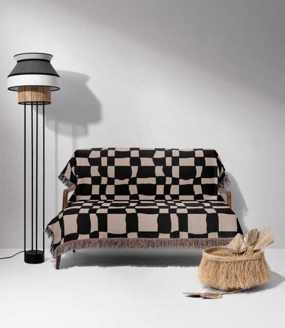 Wavy Checkered Woven Throw Blanket by Etsy | ufurnish.com