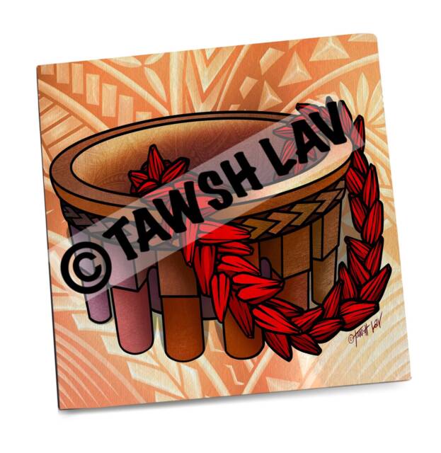 Samoan Artwork Tanoa Kava Bowl Ula Fala Polynesian Art On Canvas by ...