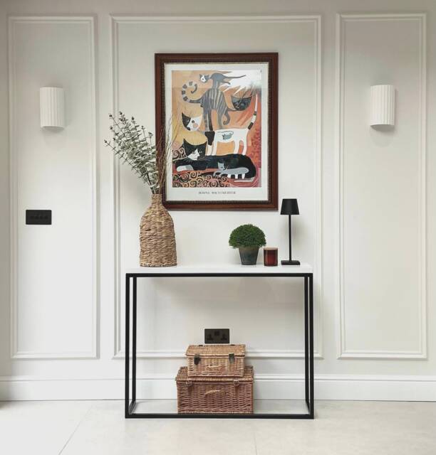 Console Table Radiator Cover Mild Steel Frame With Quartz Worktop by ...