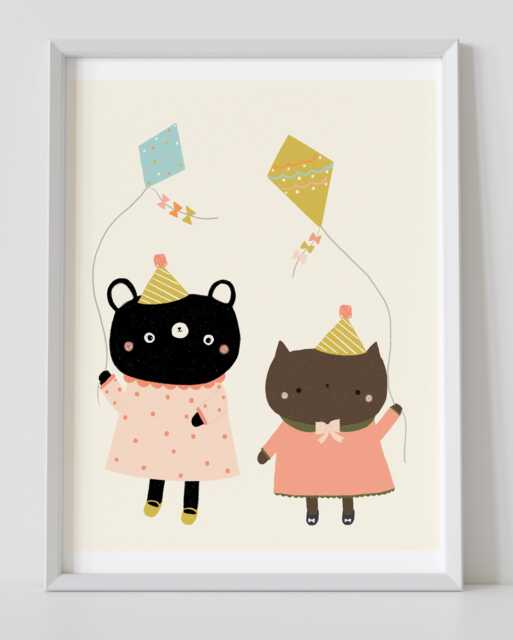 Let's Fly A Kite Illustrated Art Print by Etsy | ufurnish.com