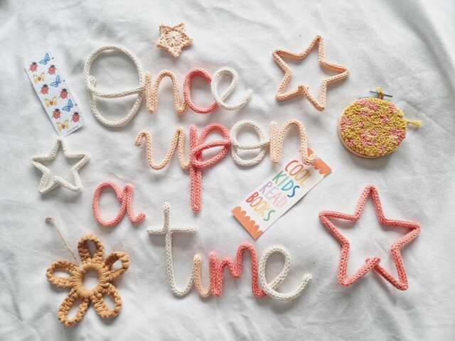 Once Upon A Time Sign L Knitted Words Wire Writing Nursery Decor ...