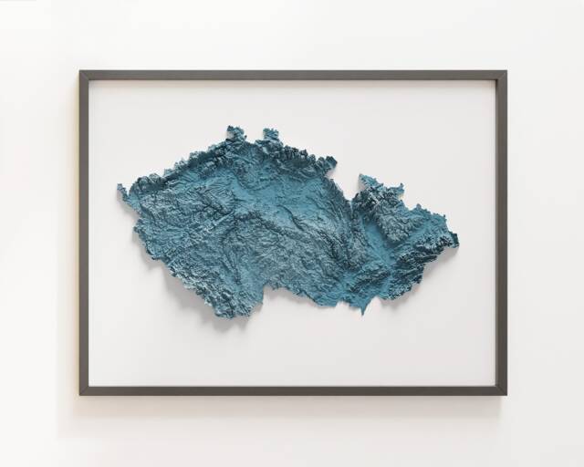 Czech Republic - Shaded Relief Map Natural Topography by Etsy ...