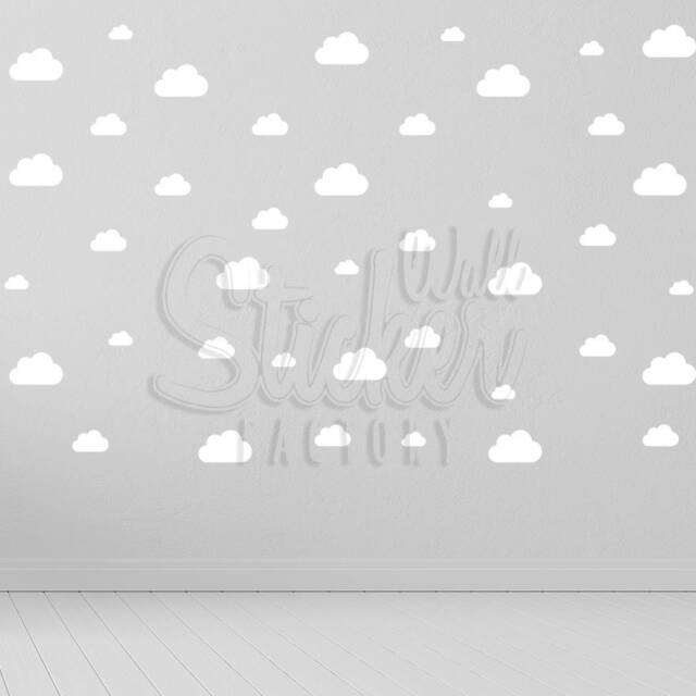 Minimal Cloud Stickers For Bedroom Walls, Minimalist Wall Decals ...