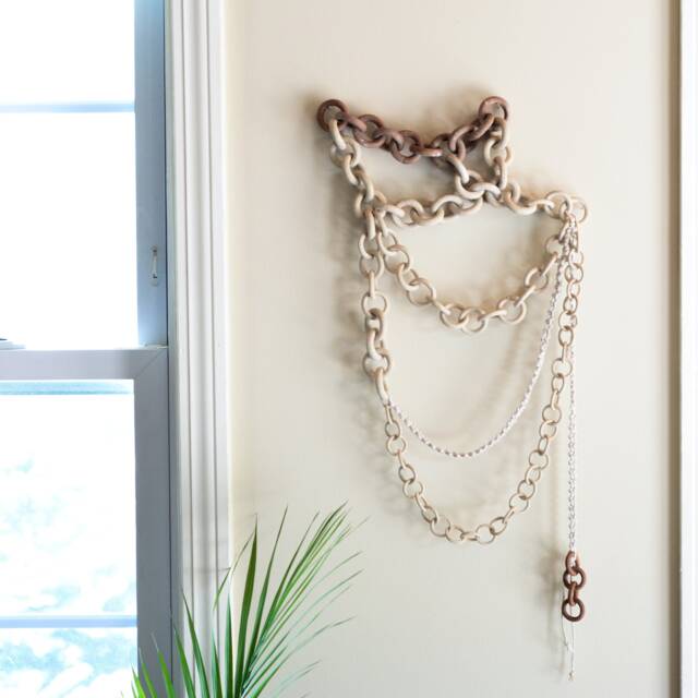 Made To Order - Ceramic Link Chain Wall Hanging, Stoneware Sculpture by ...