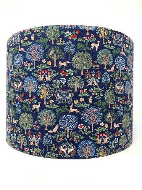 Art Nouveau Forest Lampshade Navy Blue Lamp Shade For Standard Lamps Or ...
