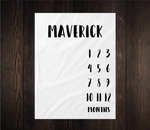 Milestone Blanket Monthly Growth Tracker Soft Fleece Baby Shower Gift ...