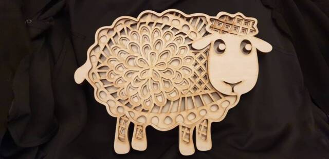 Sheep Wall Art Shelf Ornament Woolly Rustic Birch Wood 3D Multi Layer ...