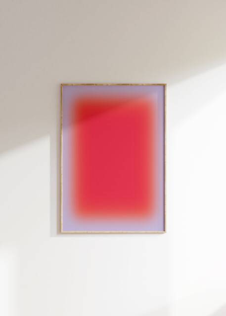 Red Lilac Glow Aura Poster, Gradient Art Print, Wall Art, Spiritual ...