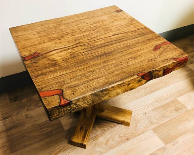 Wooden Oak & Resin Coffee Table - Decoration Unique New Home Gift ...