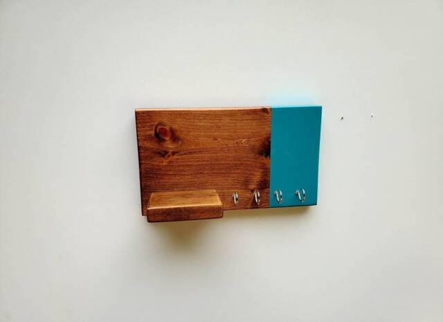 Two Toned Minimalist Key Holder With Shelf by Etsy | ufurnish.com