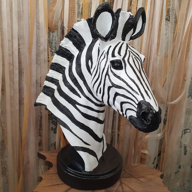 Large Zebra Statue, 16.54 Inches, Home Decoration, Head Sculpture ...