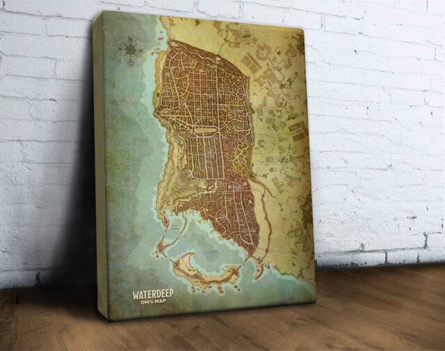 Waterdeep Map Canvas Print Dungeons & Dragons Wall Art by Etsy ...