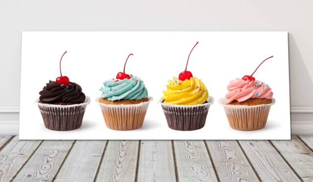 Delicious Cupcakes Panoramic Canvas Picture Print. Colourful Icing ...
