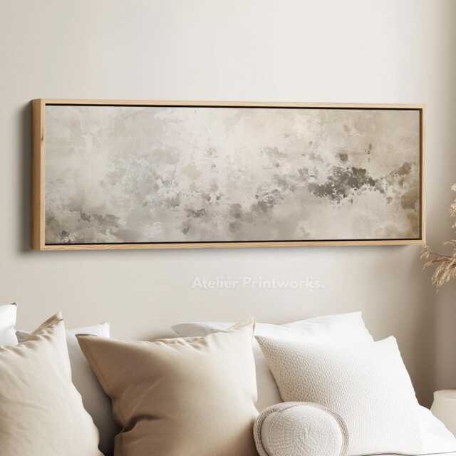 Abstract Long Narrow Wall Art, Horizontal Wall Art, Large Framed Canvas ...