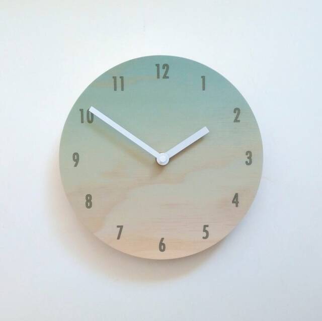 Blue Blush Wooden Wall Clock Mid Century Modern Silent Clock by Etsy ...