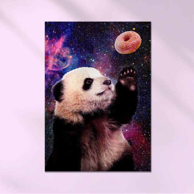 1 X Space Panda Portrait Poster - Bear Animals Animal Pandas Donut ...
