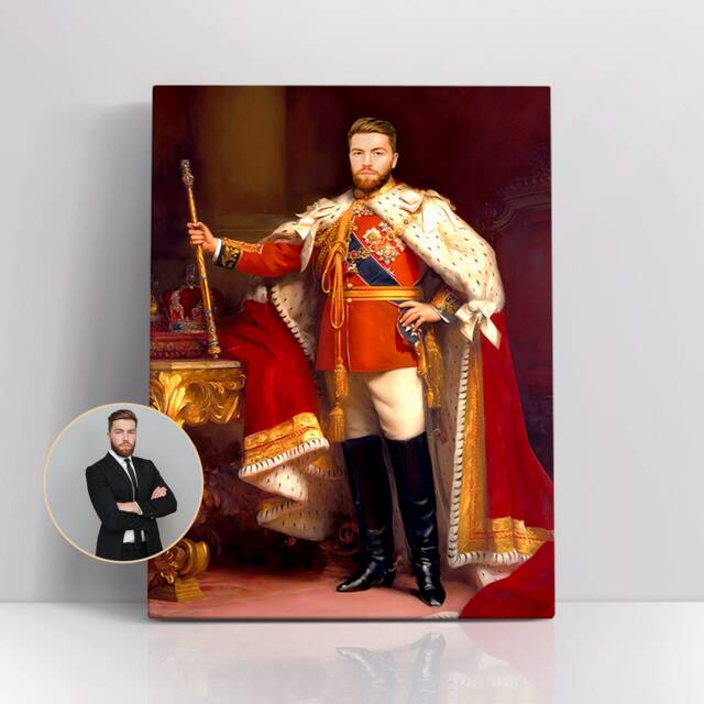 The King Portrait - Custom Royal On Canvas Victorian Regal Lord Turn Me ...