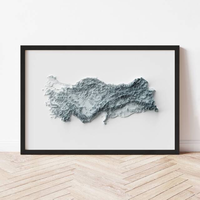 Turkey Topographic Map Minimalist Style Gicl??e Print by Etsy ...
