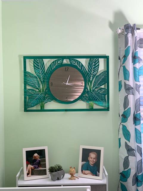 Modern Leaf Wall Clock - Home Decor Tropical Coastal Jungle Beach House ...