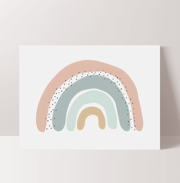 Rainbow Poster Print, Pastel Rainbow, Girl Nursery Scandi Decor ...