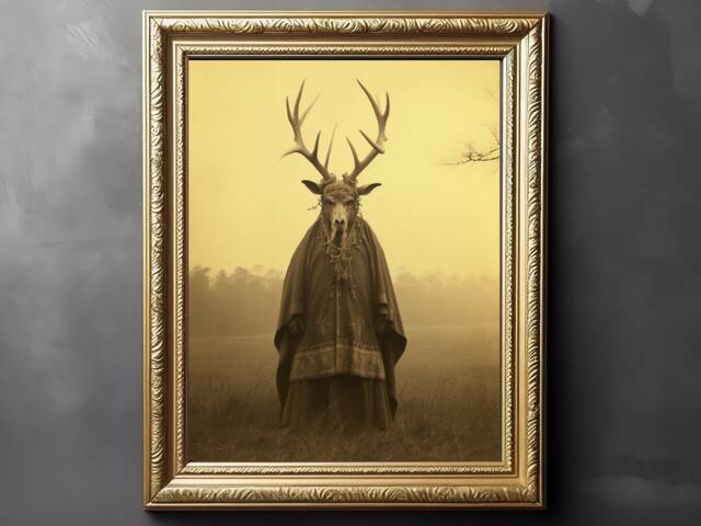Druid in The Field - Vintage Photograph, Occult Gothic Print, Pagan Art ...