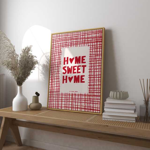 Home Sweet Art Print Poster, Vintage Decor Print, Cozy Trendy Retro ...
