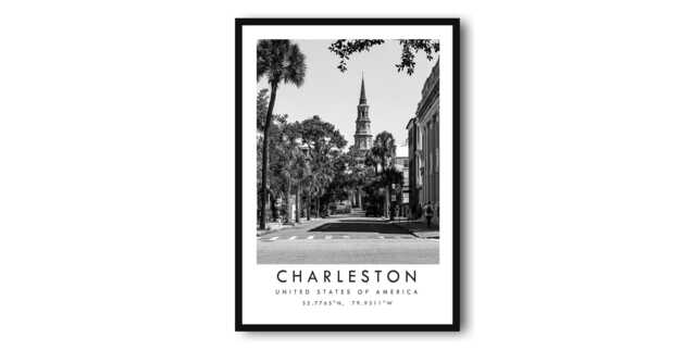 Charleston Travel Poster Minimalist City Map Art Print by Etsy ...