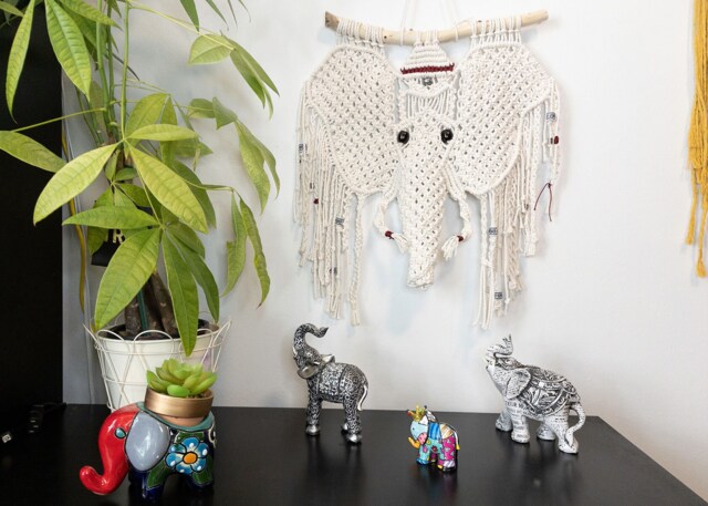 Macrame Elephant Wall Hanging, Boho Elephant, Tapestry Art Decor ...