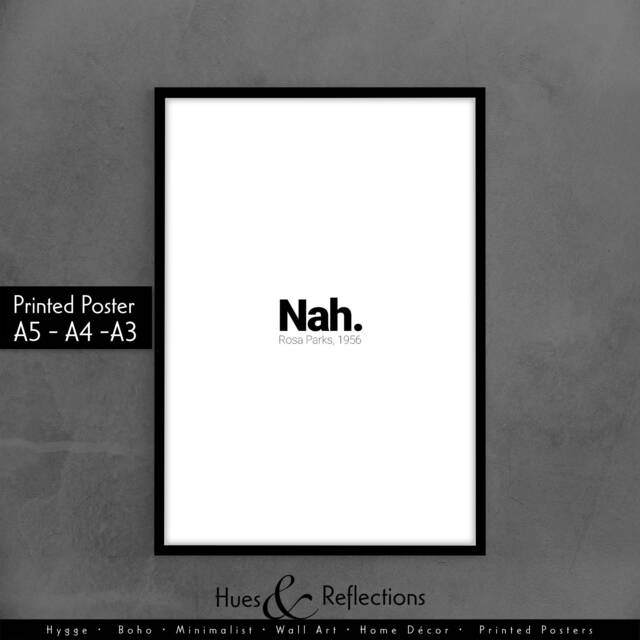 Nah. Rosa Parks 1955, Black History Print, African American Wall Art ...