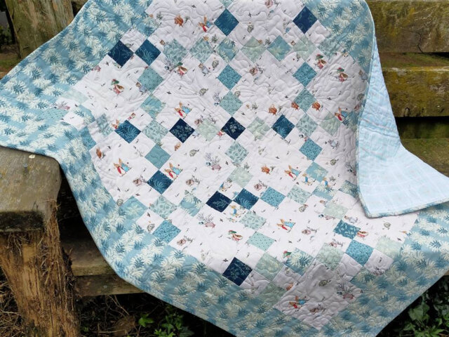 Blue Baby Quilt With Peter Rabbit & Friends, Beatrix Potter Nursery ...