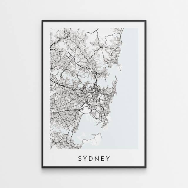 Sydney Map Print - Minimal Poster Art Australia by Etsy | ufurnish.com