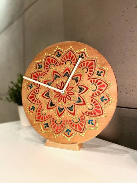 New - Mandala Oli Wall Clock - Boho Clock Engraved Filled With Resin ...