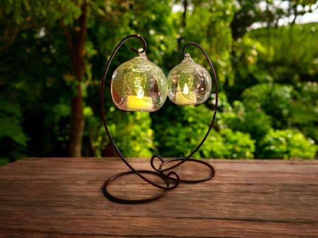 Henna Glass Bauble L With Stand Comes Led Tealights Patterns by Etsy ...
