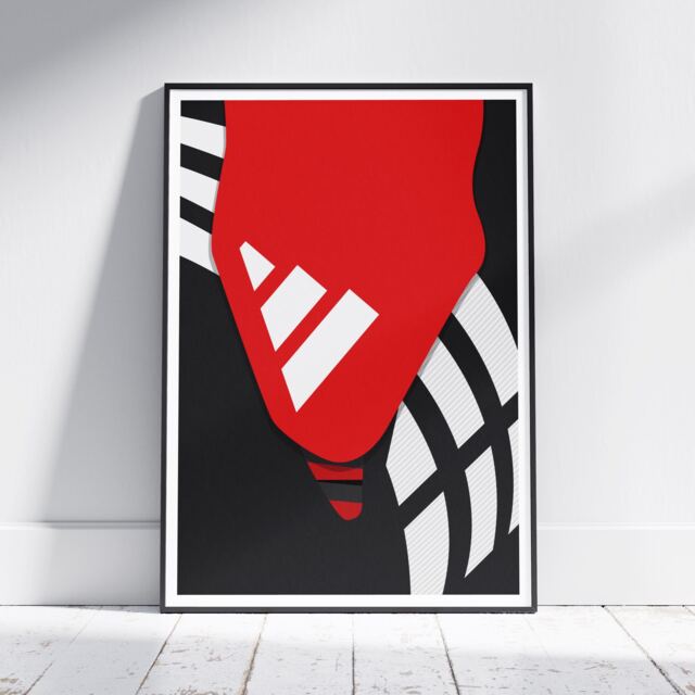 Predator Mania Football Boot Print Black - Soccer Office Bedroom Poster ...