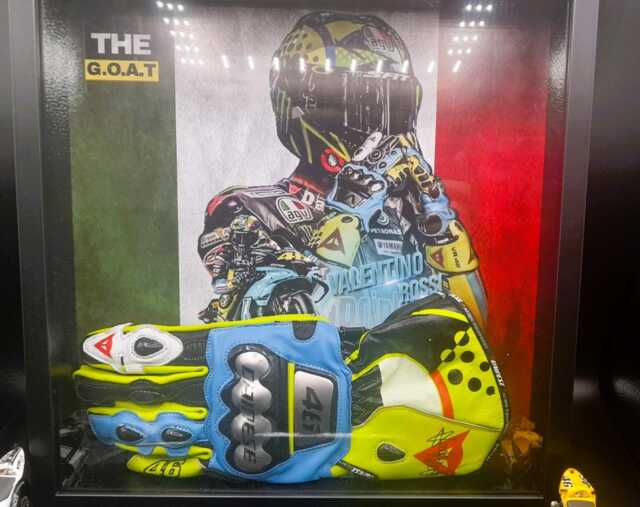 Moto-Gp Frame Racing Tribute With Glove Signature, Biker Gift , Home ...