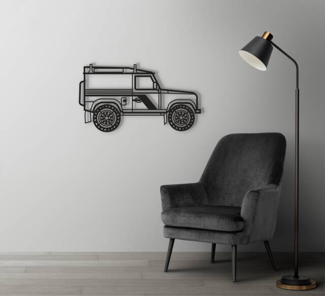 Land Rover Defender 90 Tdi Wall Art Line Drawing 3D Wooden Cut Out ...