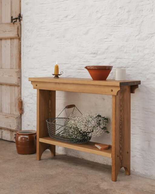 Vintage Style Console Table Made From Solid Wood - Rustic Wooden ...