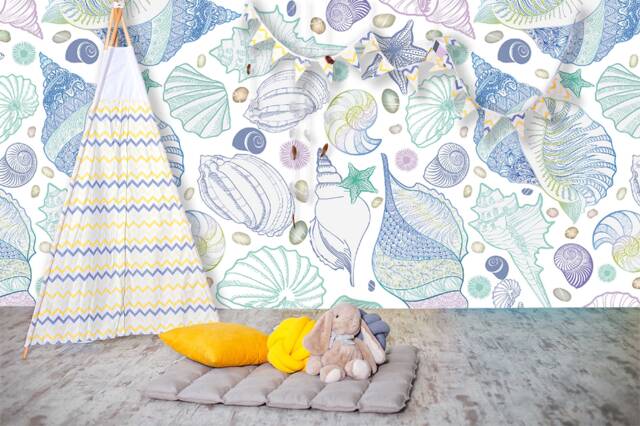 Shells, Shell, Seashell, Sea, Wall Mural, Removable Wallpaper, Easy ...