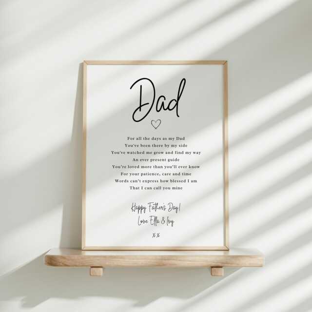 Personalised Dad Poem Print - Father's Day Gift Or Birthday Sentimental ...