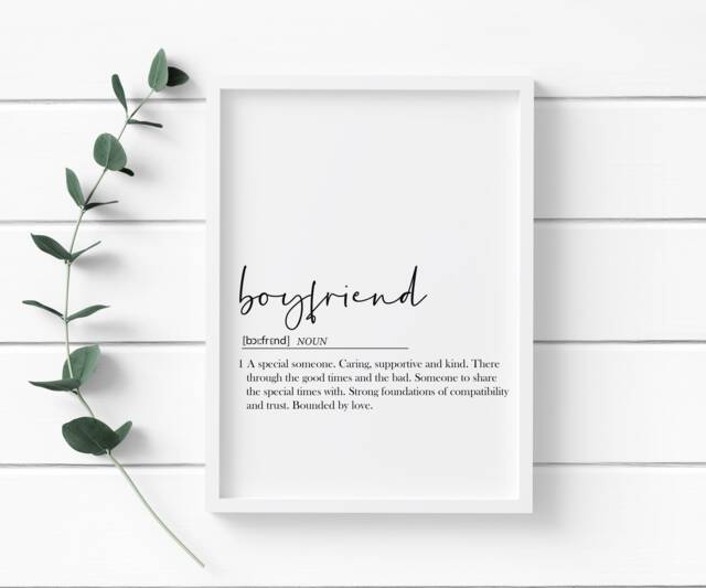 Boyfriend Definition Print - Printed Onto Thick 220Gsm Premium Finish ...