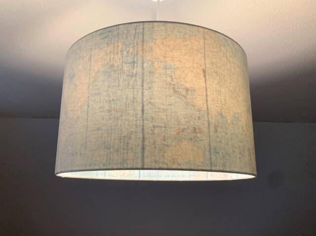 "Lampshade ""World Map Light Grey" by Etsy | ufurnish.com
