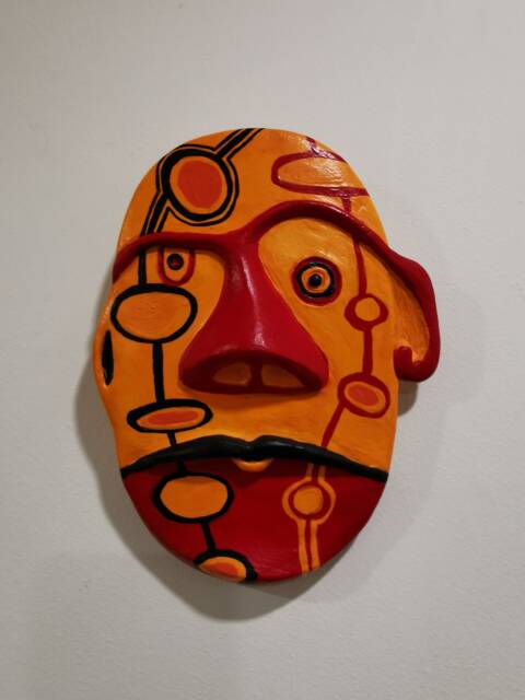 Face Art /Modern Mask/Minimalist Face/Relief Sculpture/Mid Century Wall ...